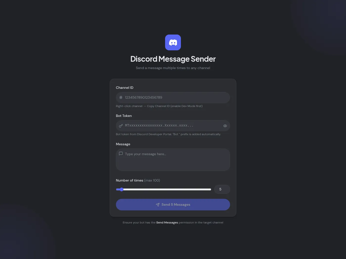 Discord Message Spammer