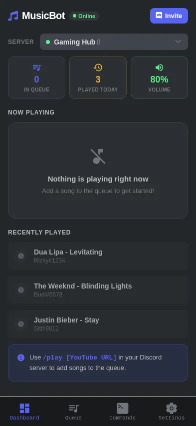 YouTube Music Discord Bot