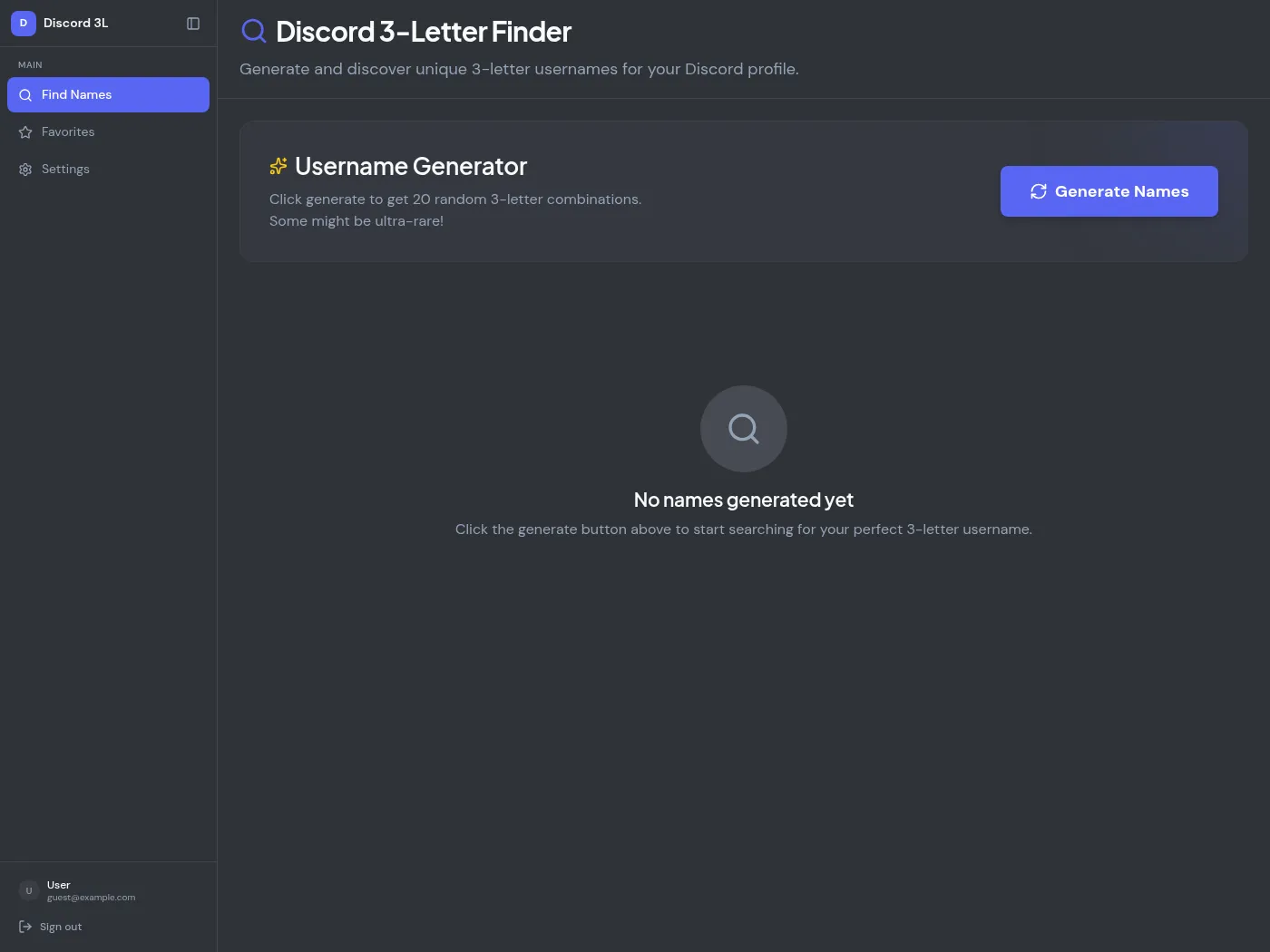 Discord 3-Letter Finder