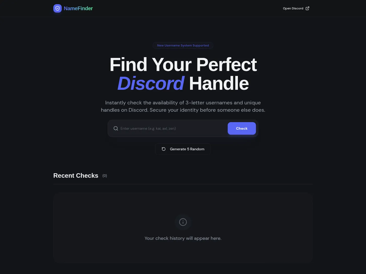 Discord Name Finder