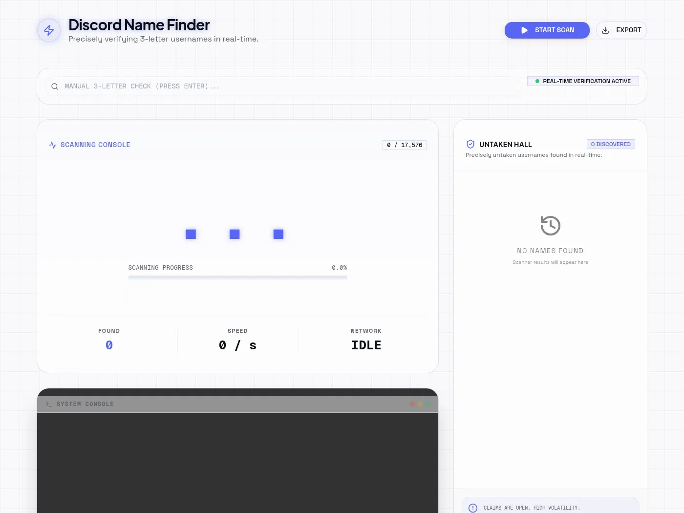 Discord 3-Letter Finder