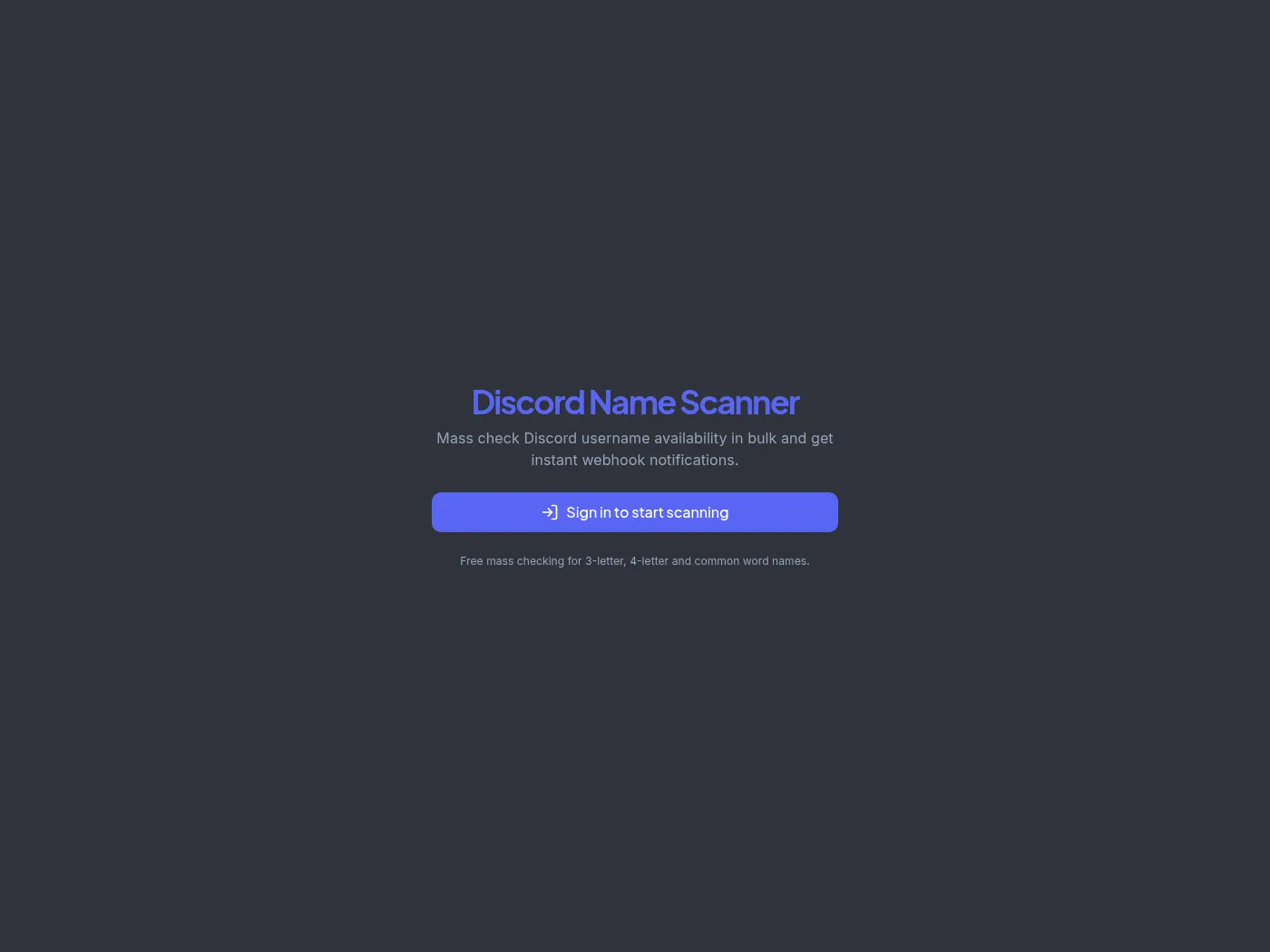 Discord Name Scanner