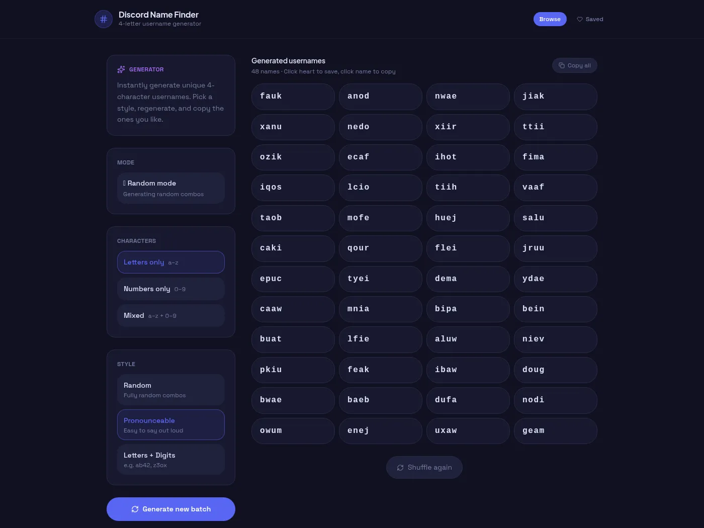 Discord Name Finder