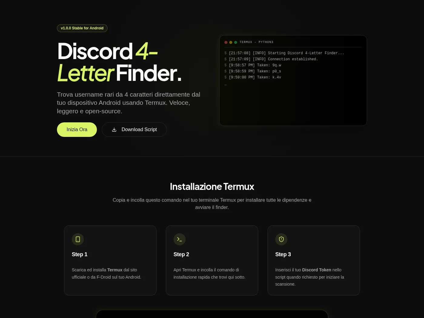 Discord 4-Letter Finder