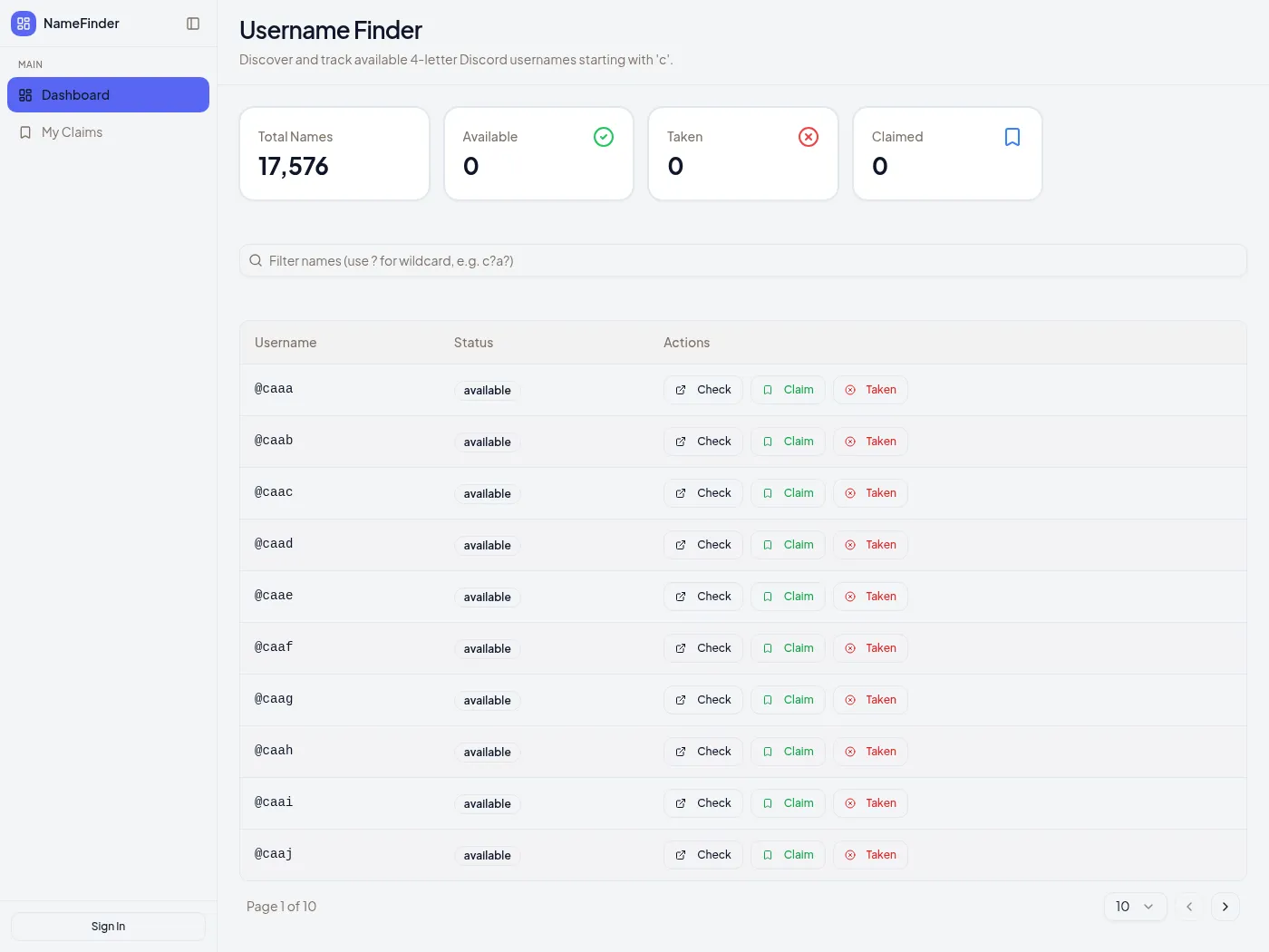 Discord Name Finder