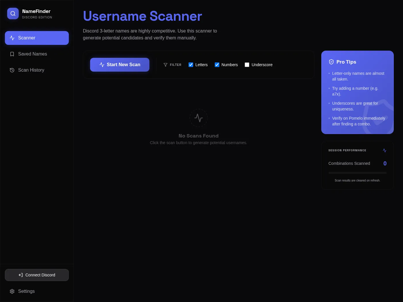 Discord Name Finder
