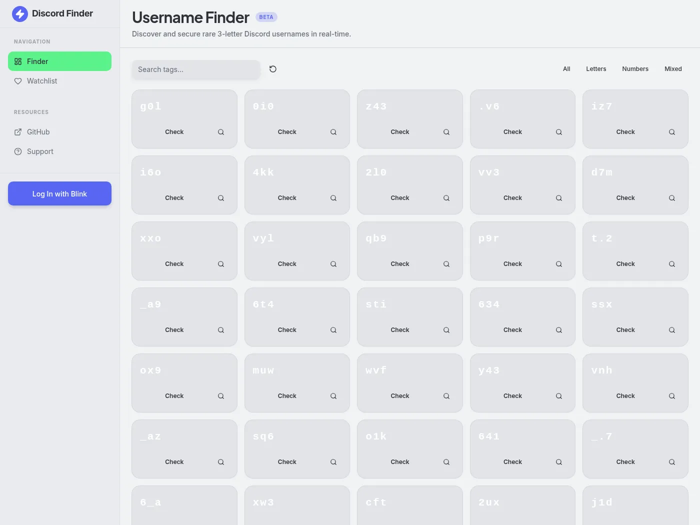3-Letter Discord Finder