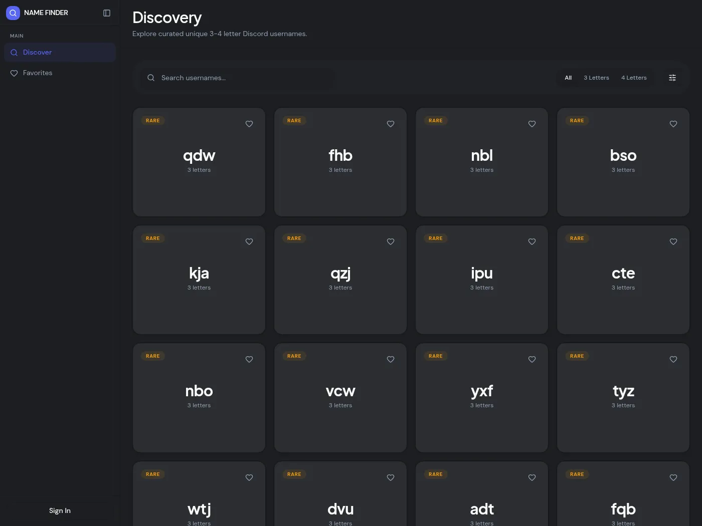 Discord Name Finder