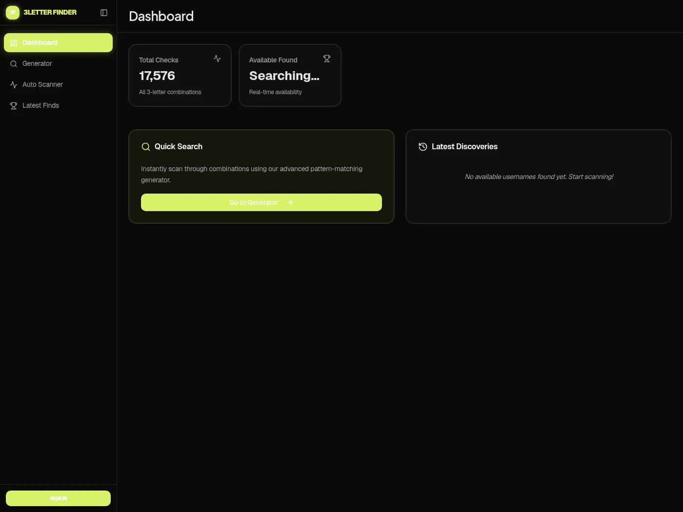 Discord 3-Letter Finder