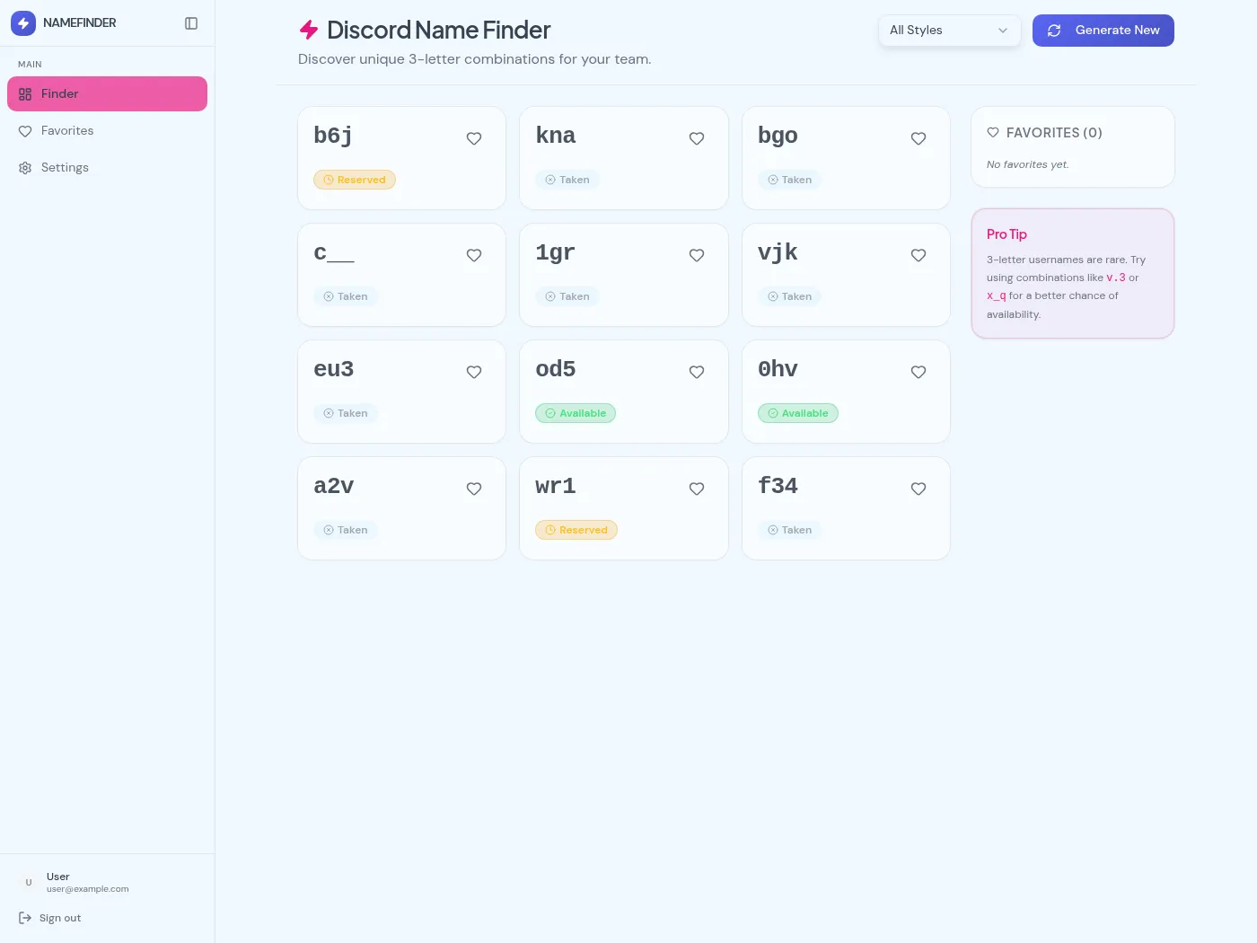 Discord Name Finder