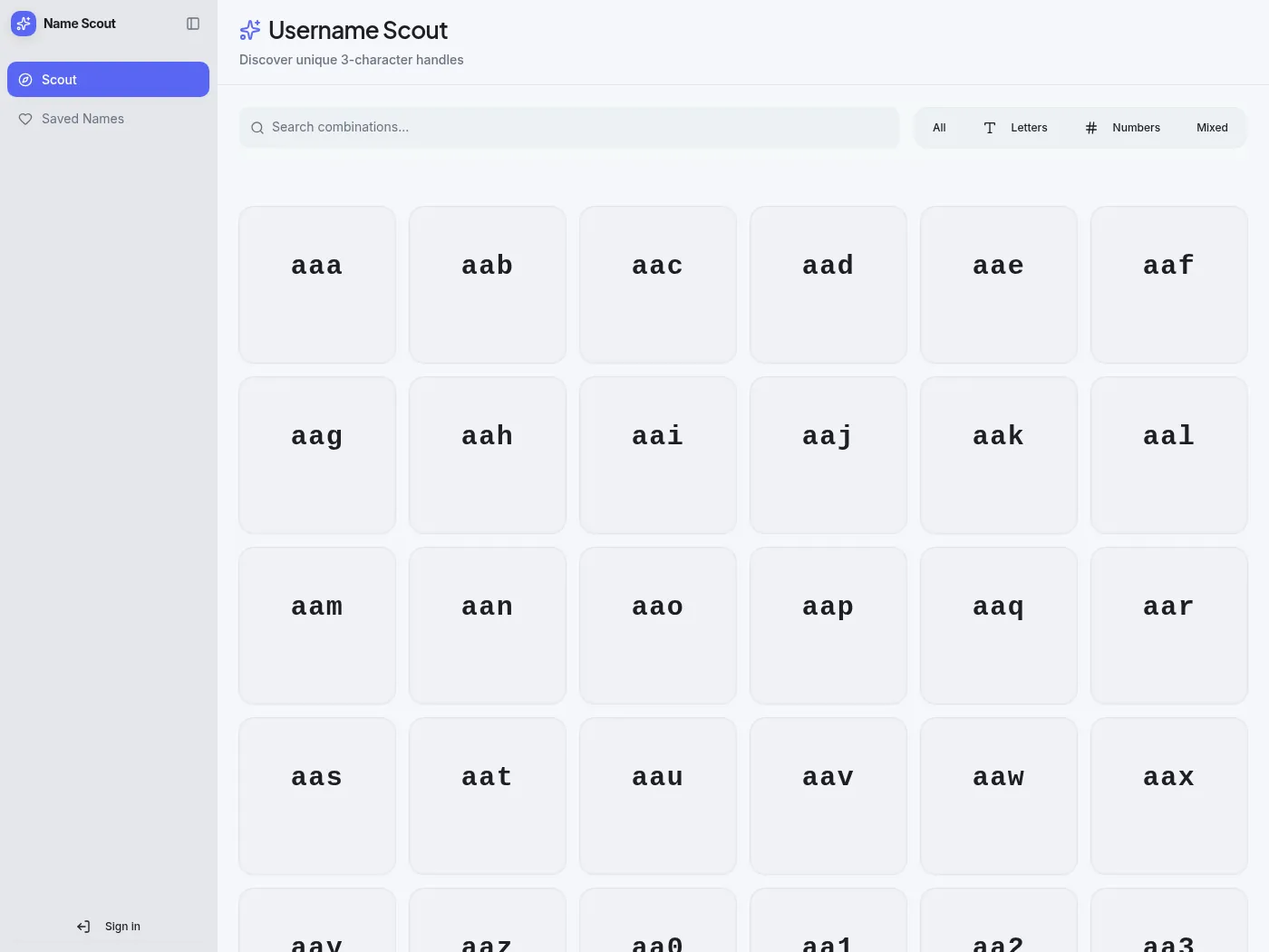 Discord Name Scout
