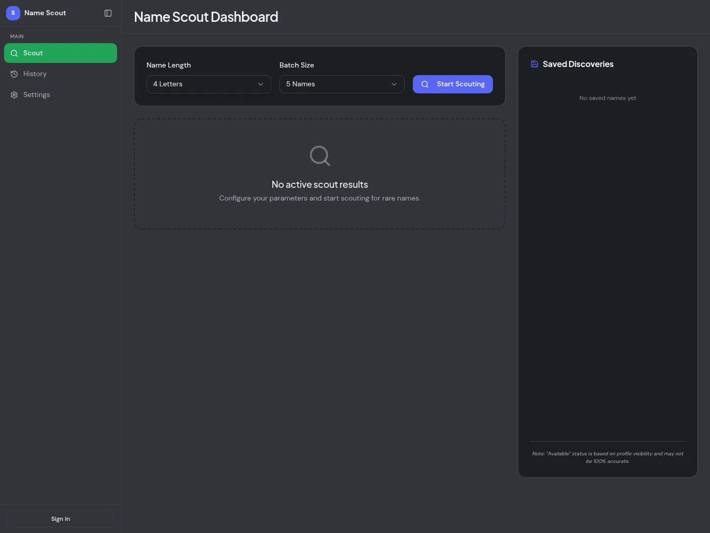 Discord Name Scout