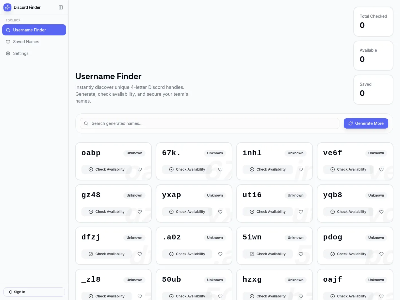 Discord Name Finder