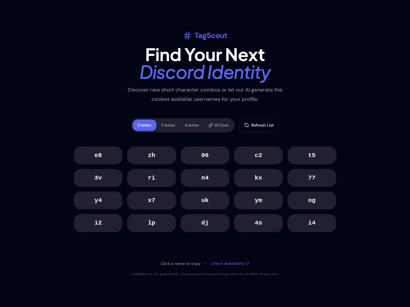 Discord Name Finder