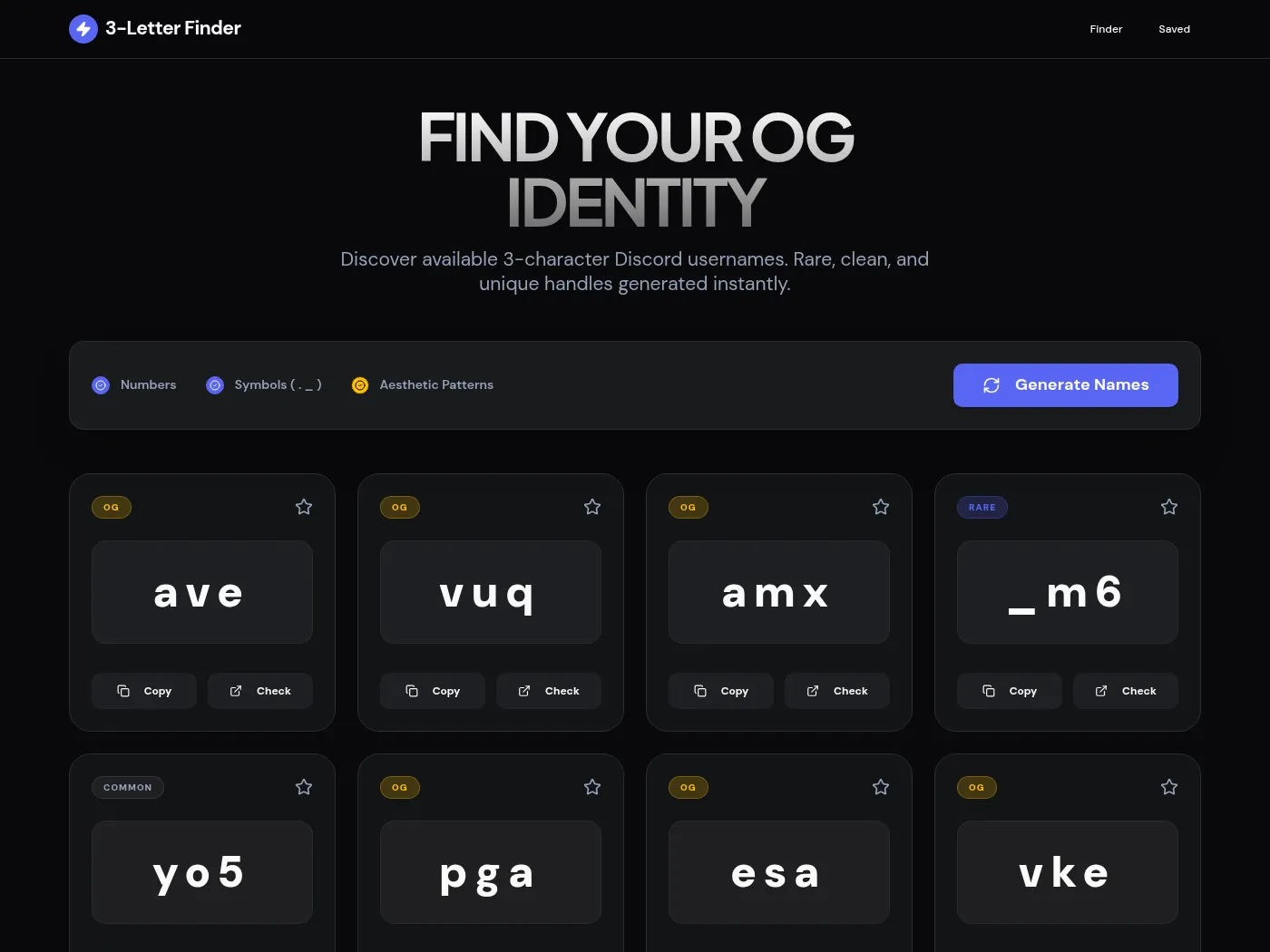 3-Letter Name Finder