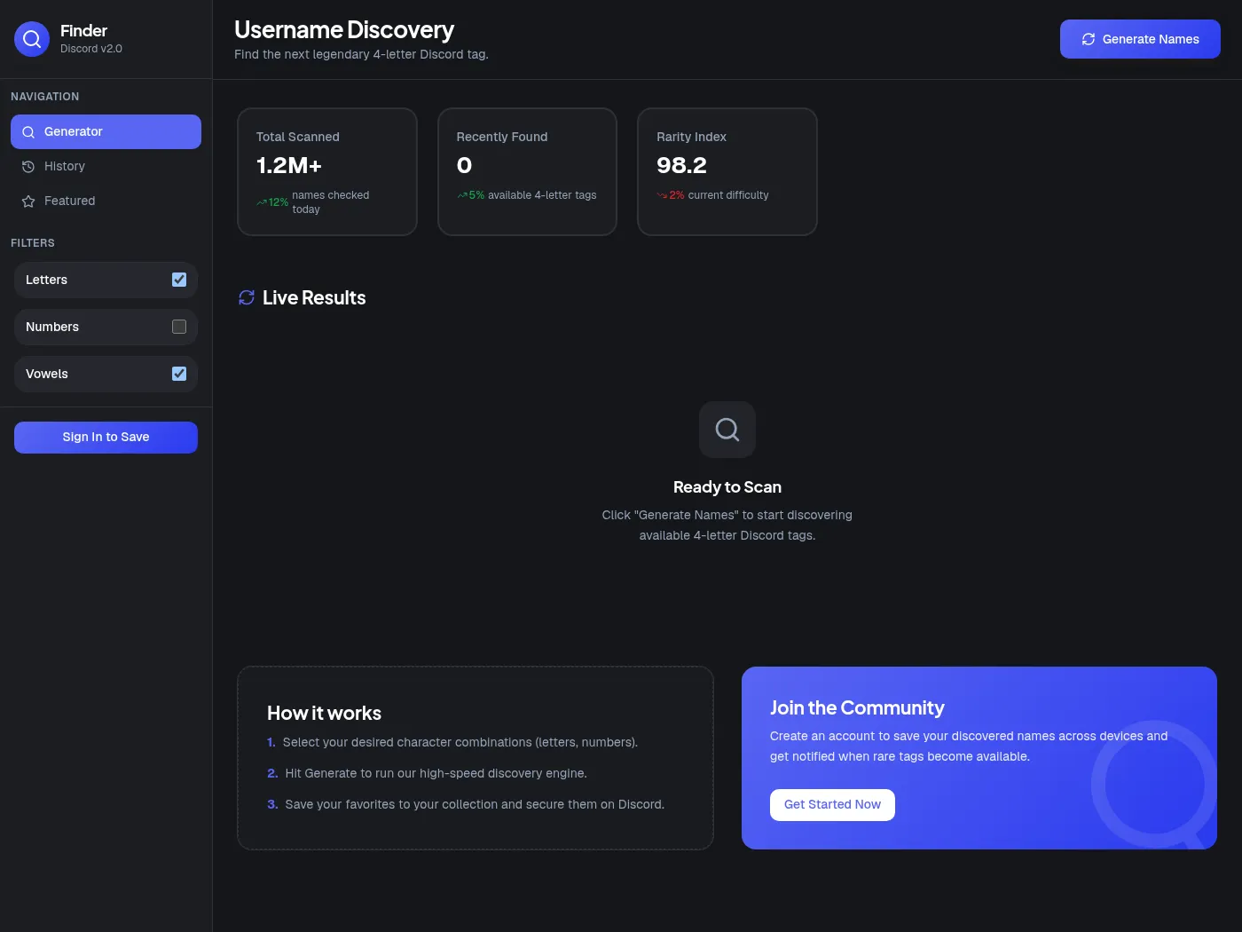 Discord Name Finder
