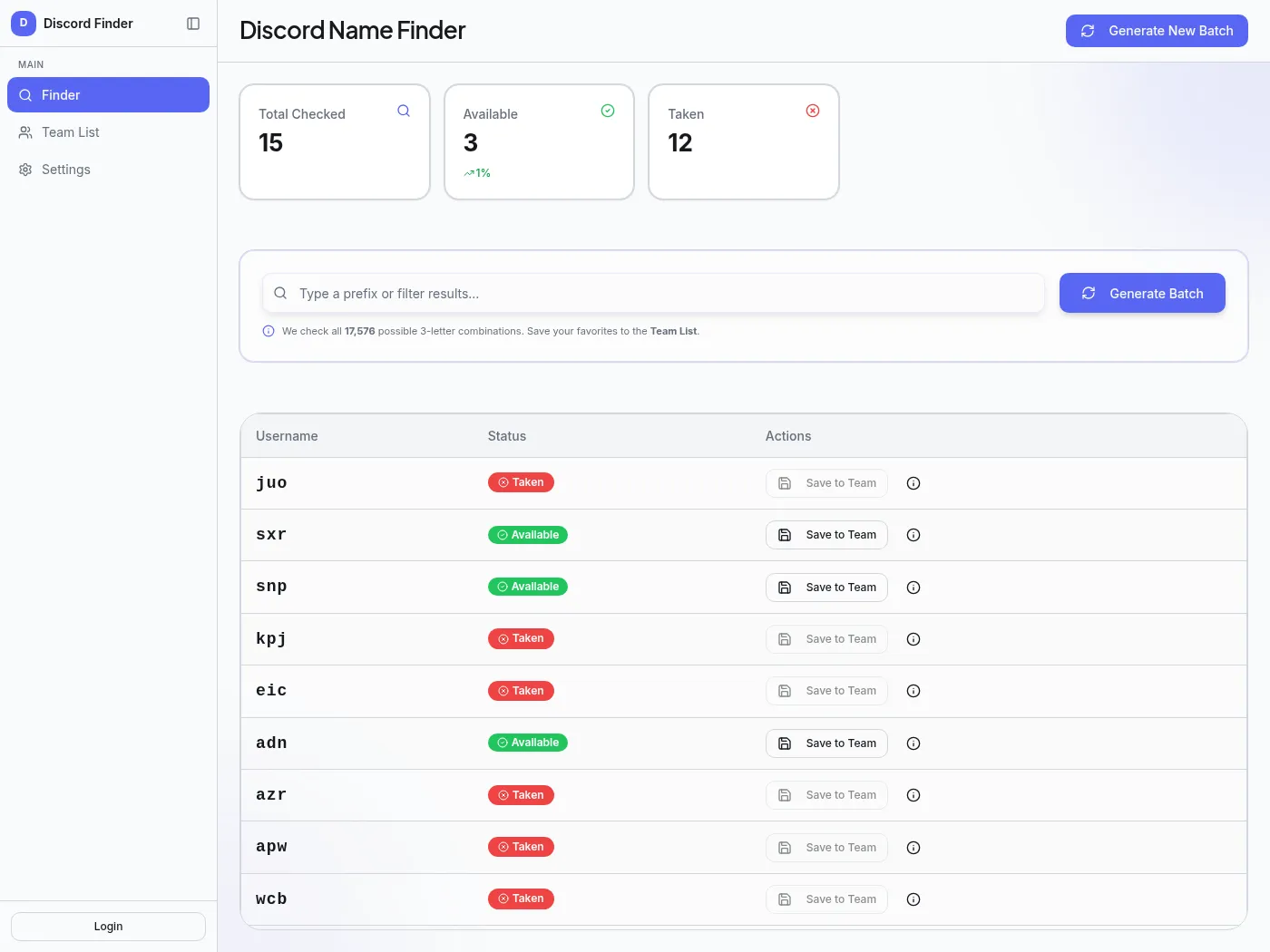 Instant Discord Name Finder