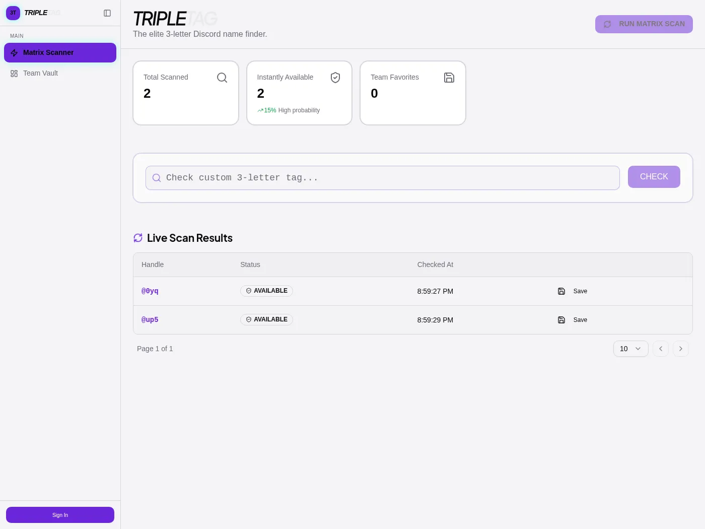 TripleTag Discord Finder