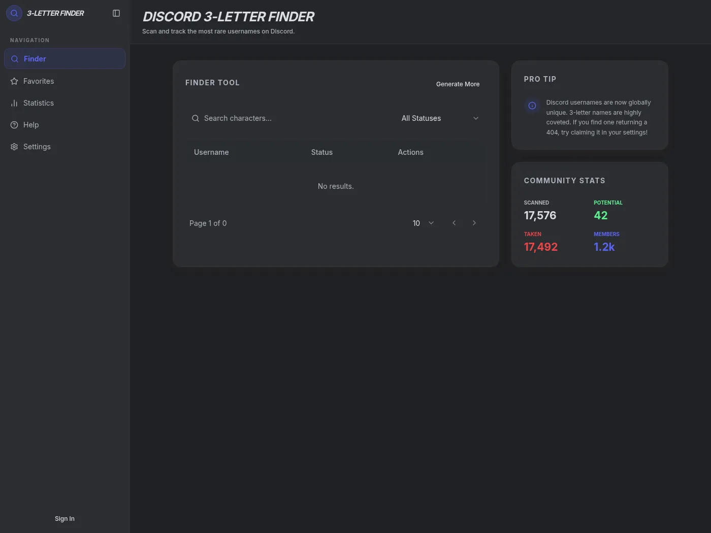 Discord 3-Letter Finder