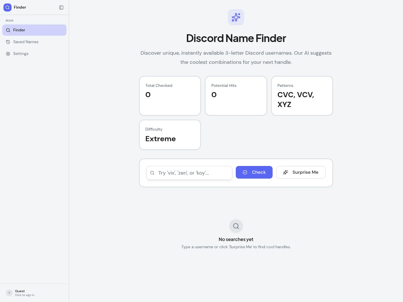 Discord Name Finder