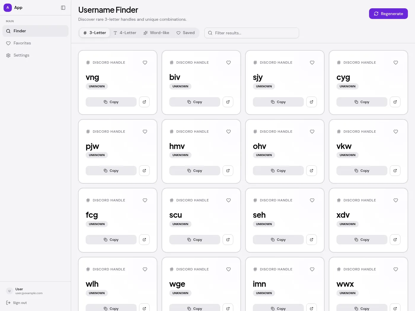 Discord 3-Letter Finder