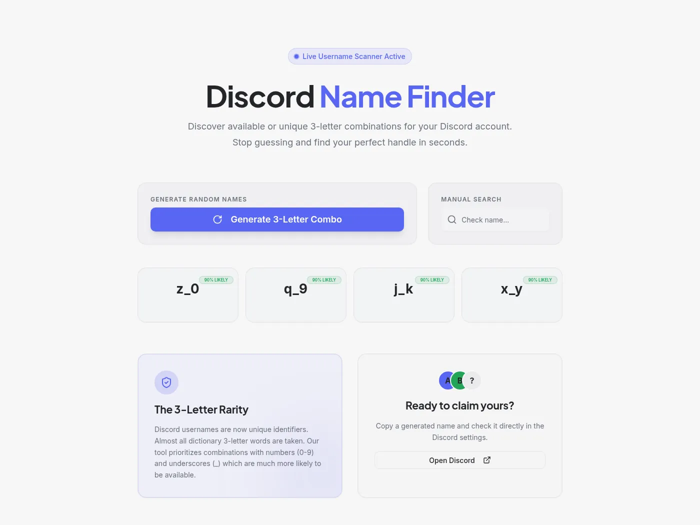 Discord Name Finder