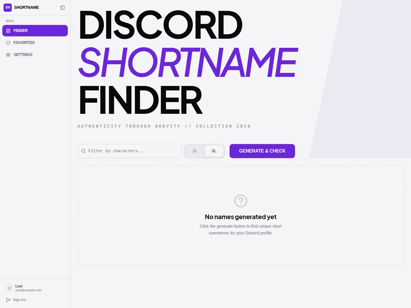 Discord ShortName Finder
