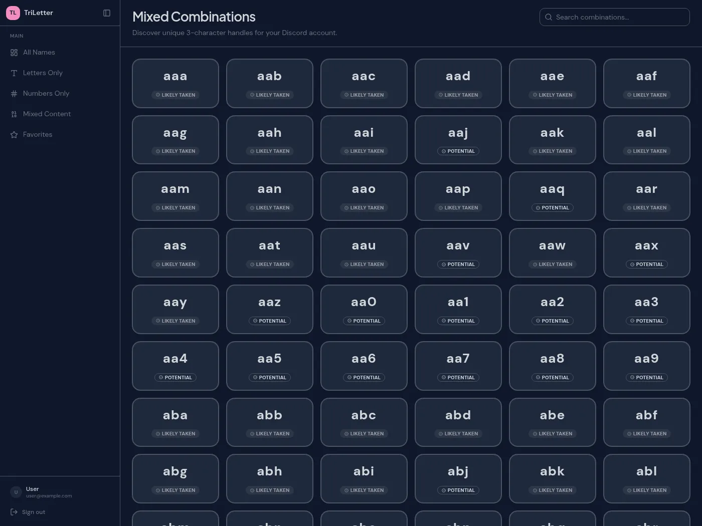 Discord Name Finder