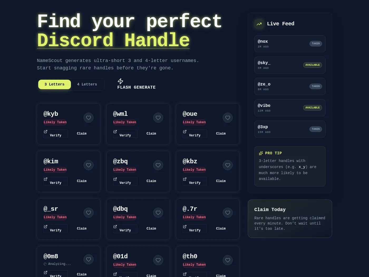 NameScout Discord Finder
