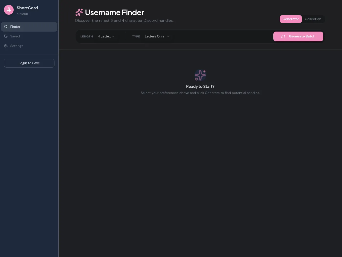 ShortCord Username Finder