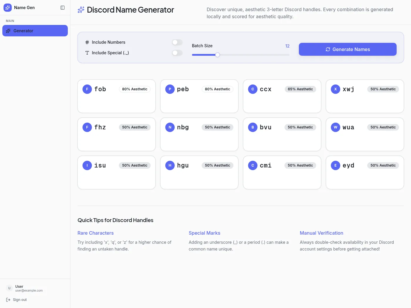 Discord Name Generator