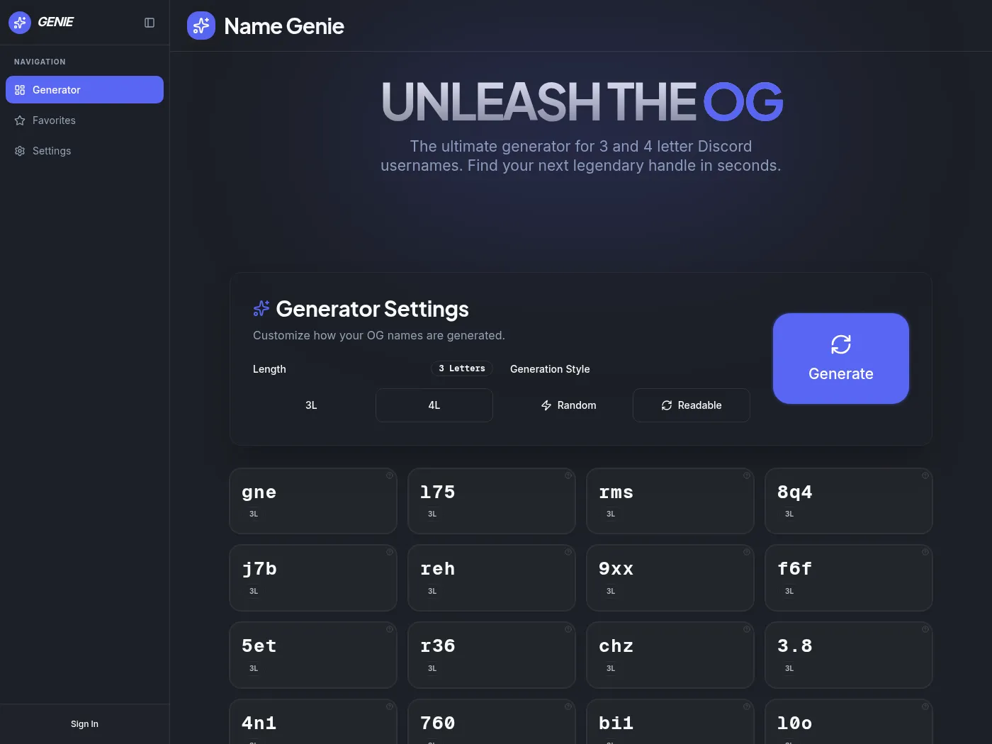 Discord Name Genie