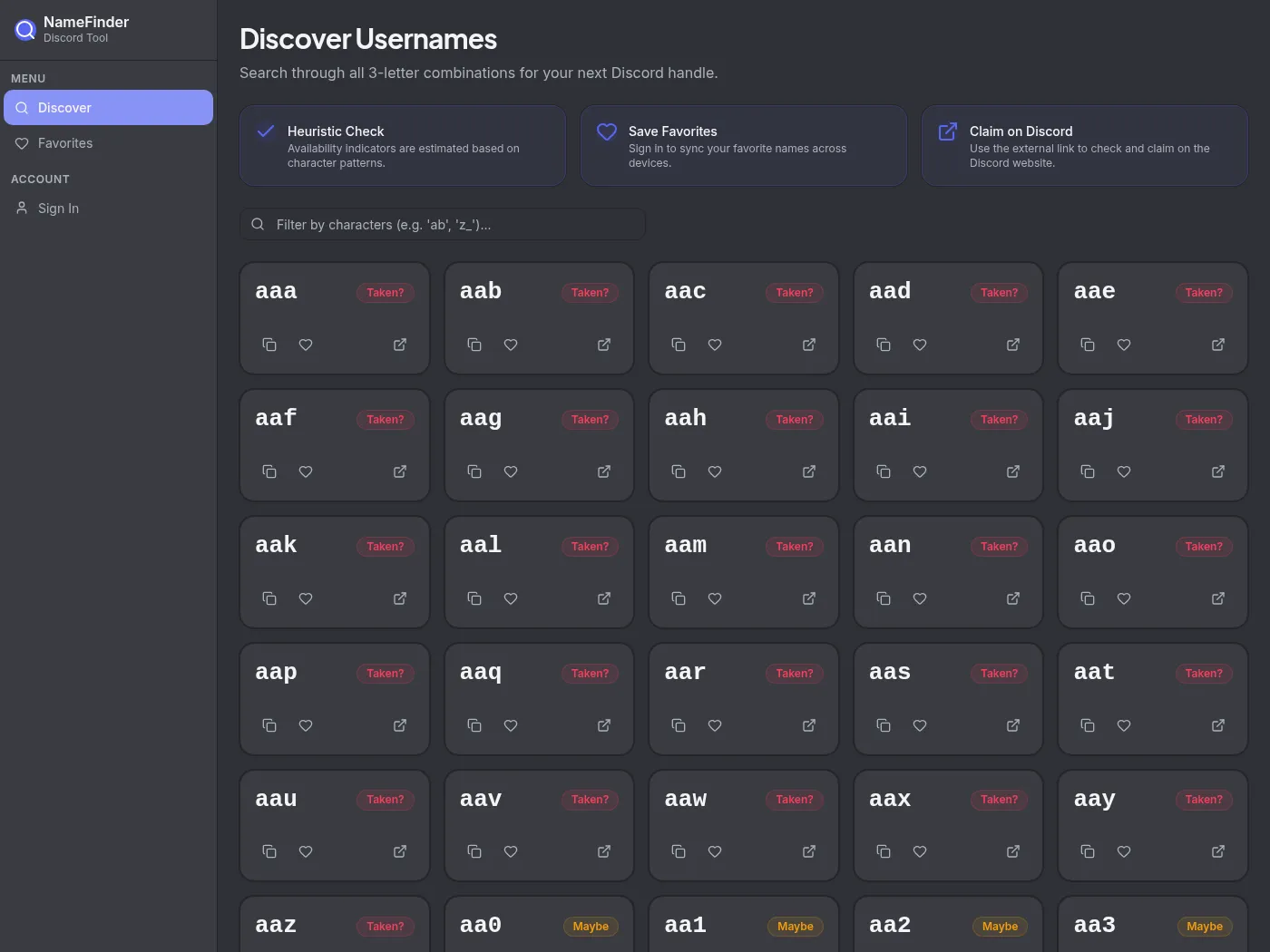 Discord Name Finder