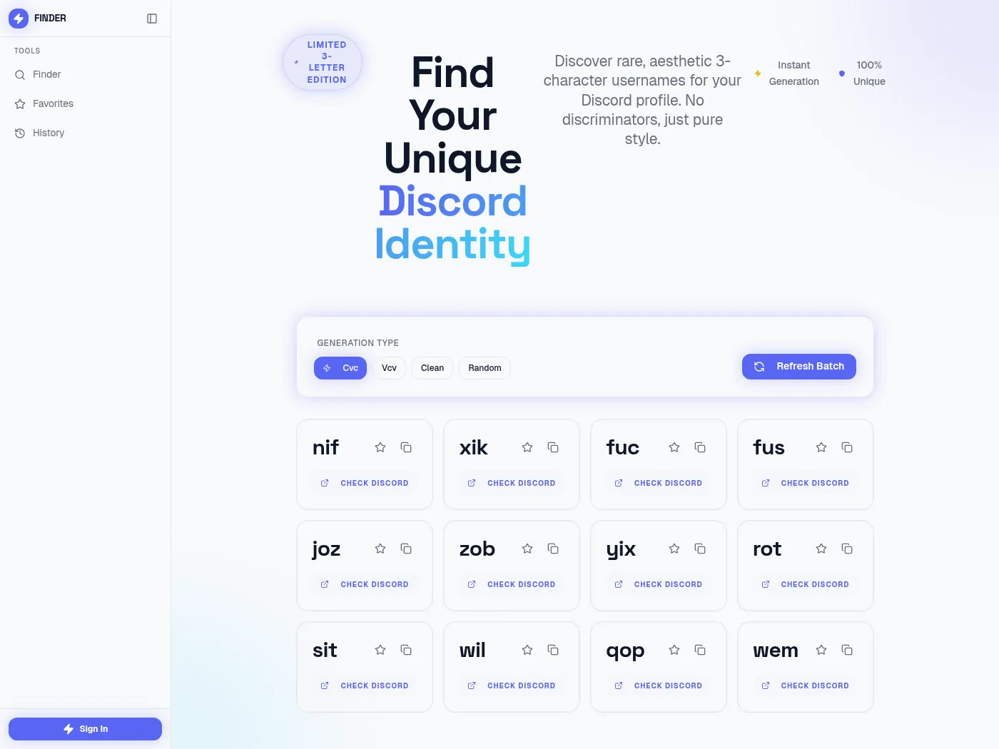 Discord Name Finder
