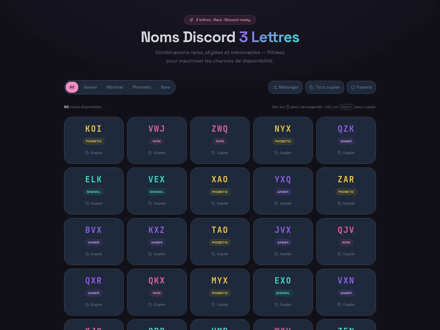 TriLetter Discord Usernames