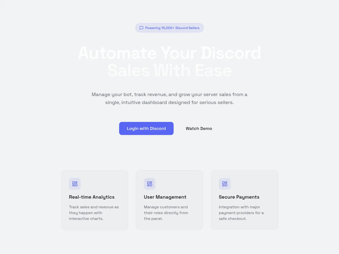 Discord Sales Bot Dashboard