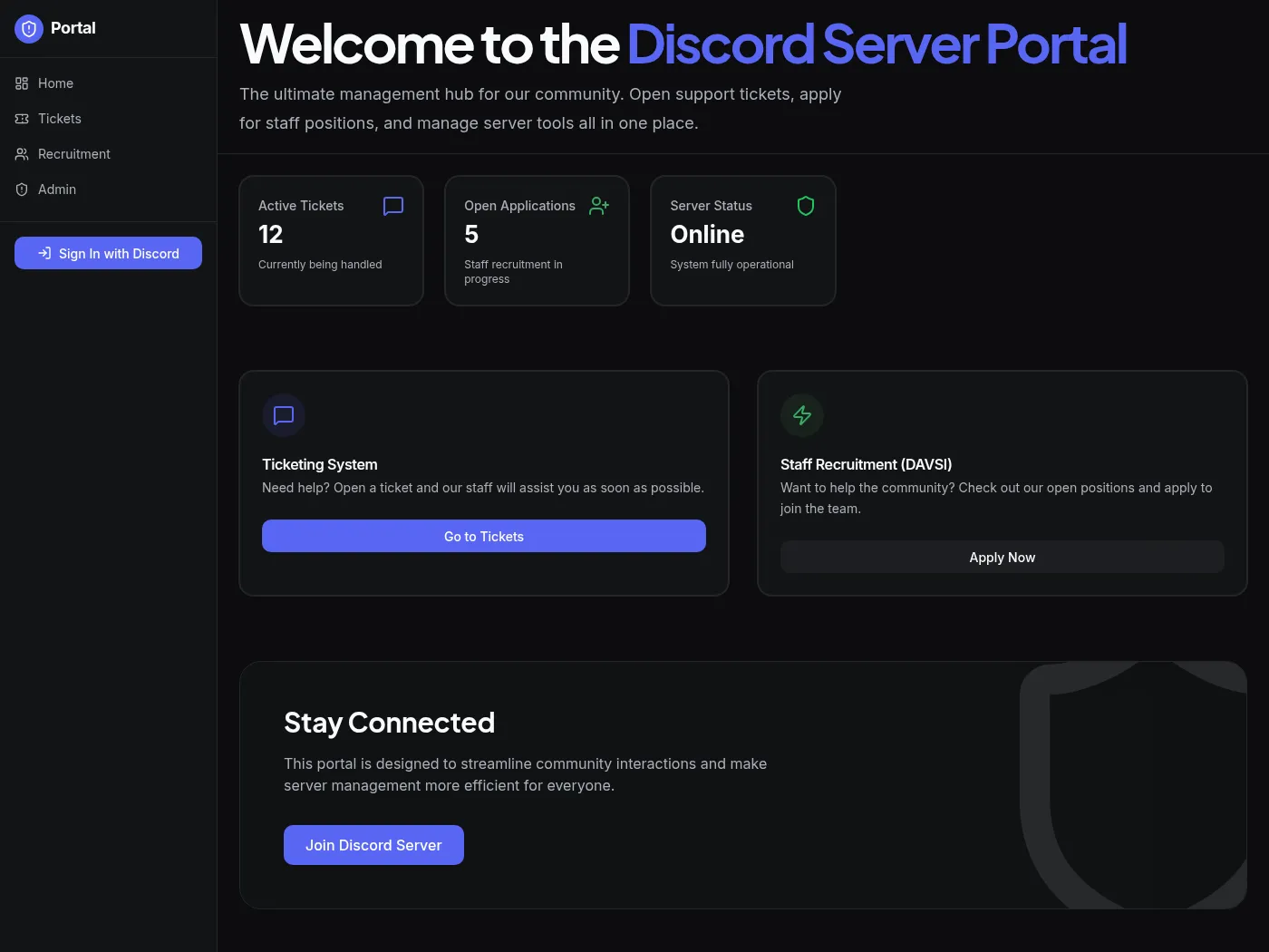 Discord Server Portal