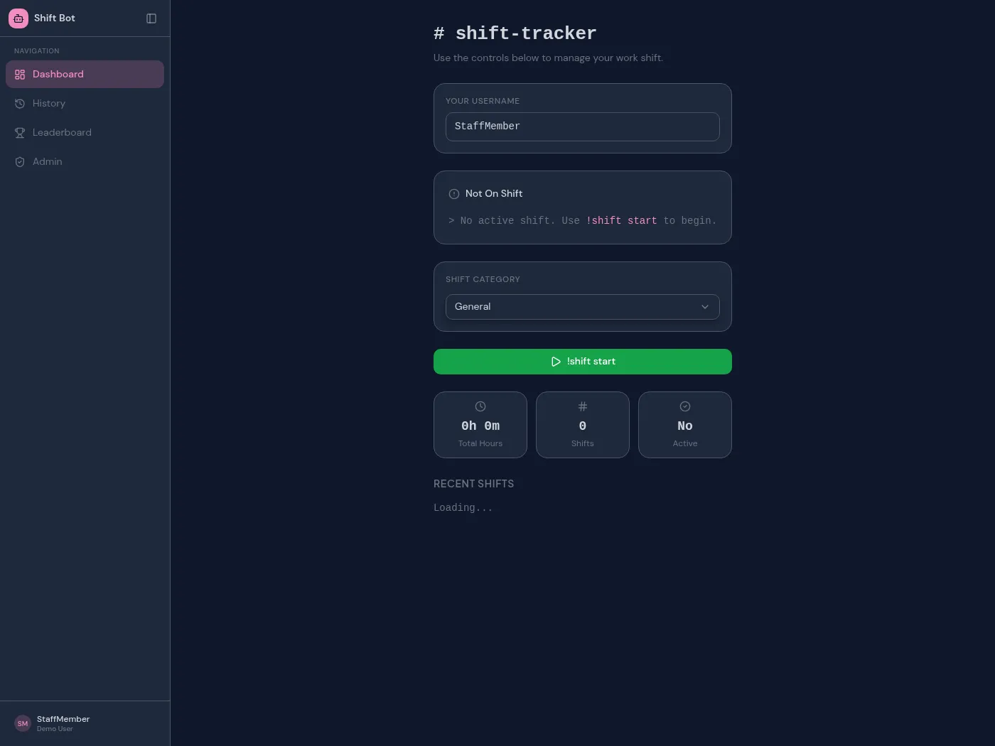 Shift Bot for Discord