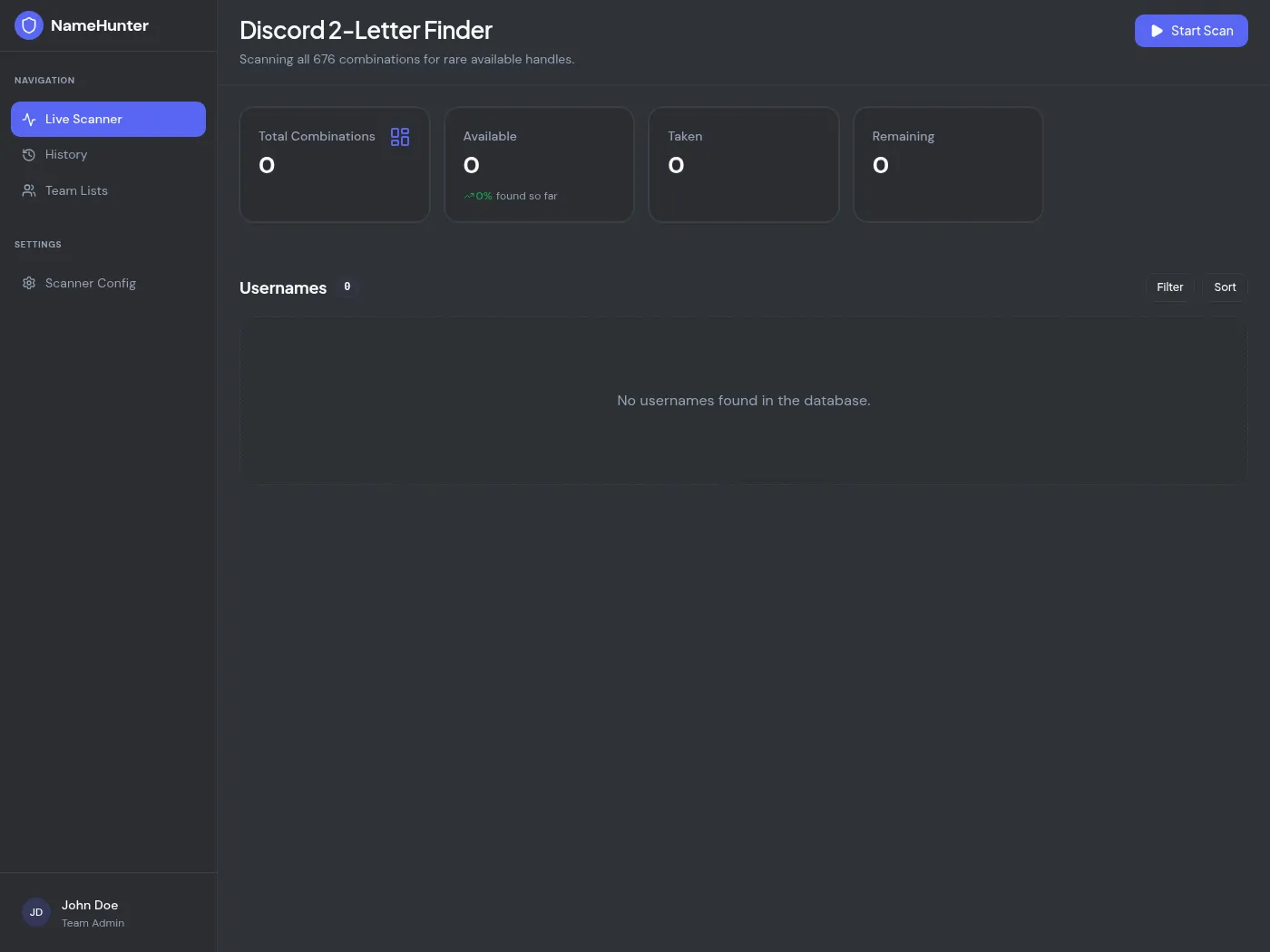 Discord 2-Letter Finder