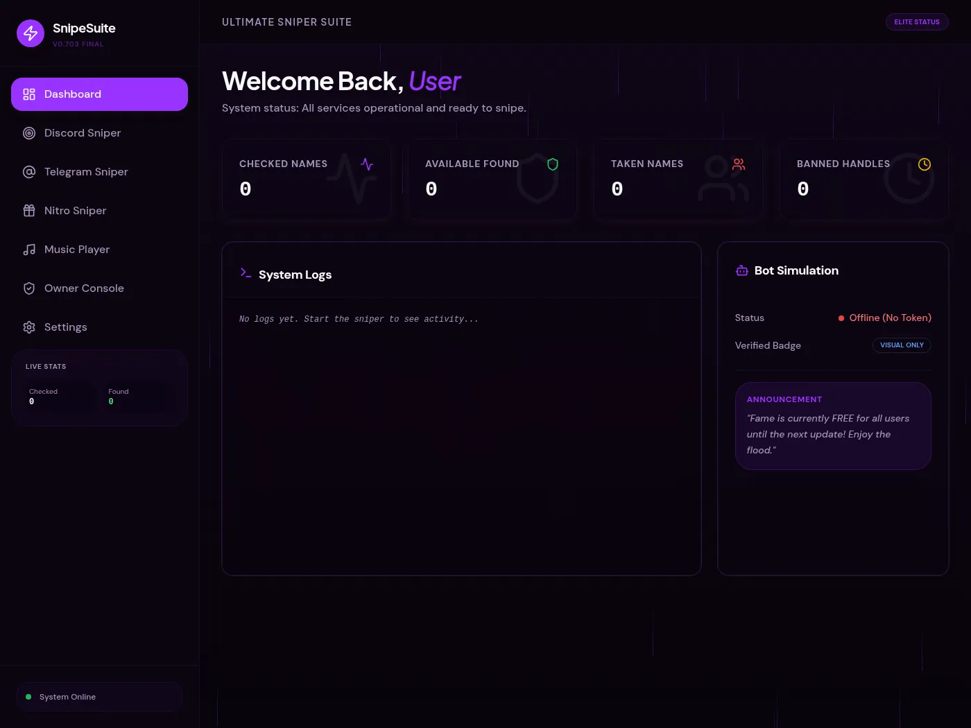 Discord & Telegram Snipe Suite