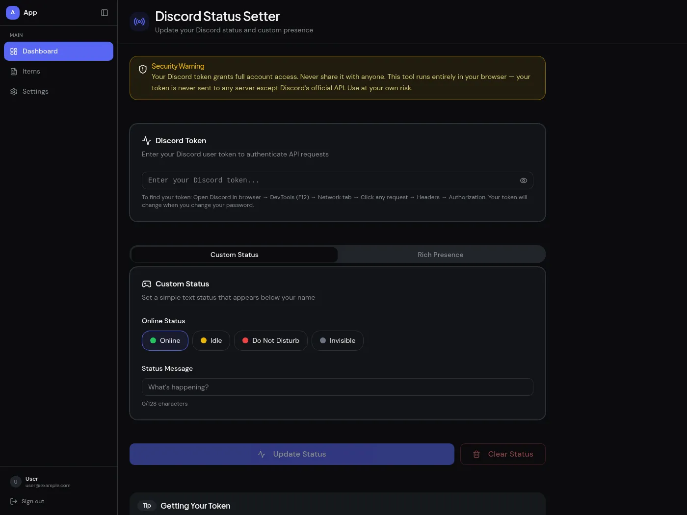 Discord Stream Status Setter