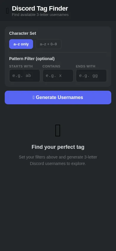 Discord Tag Finder