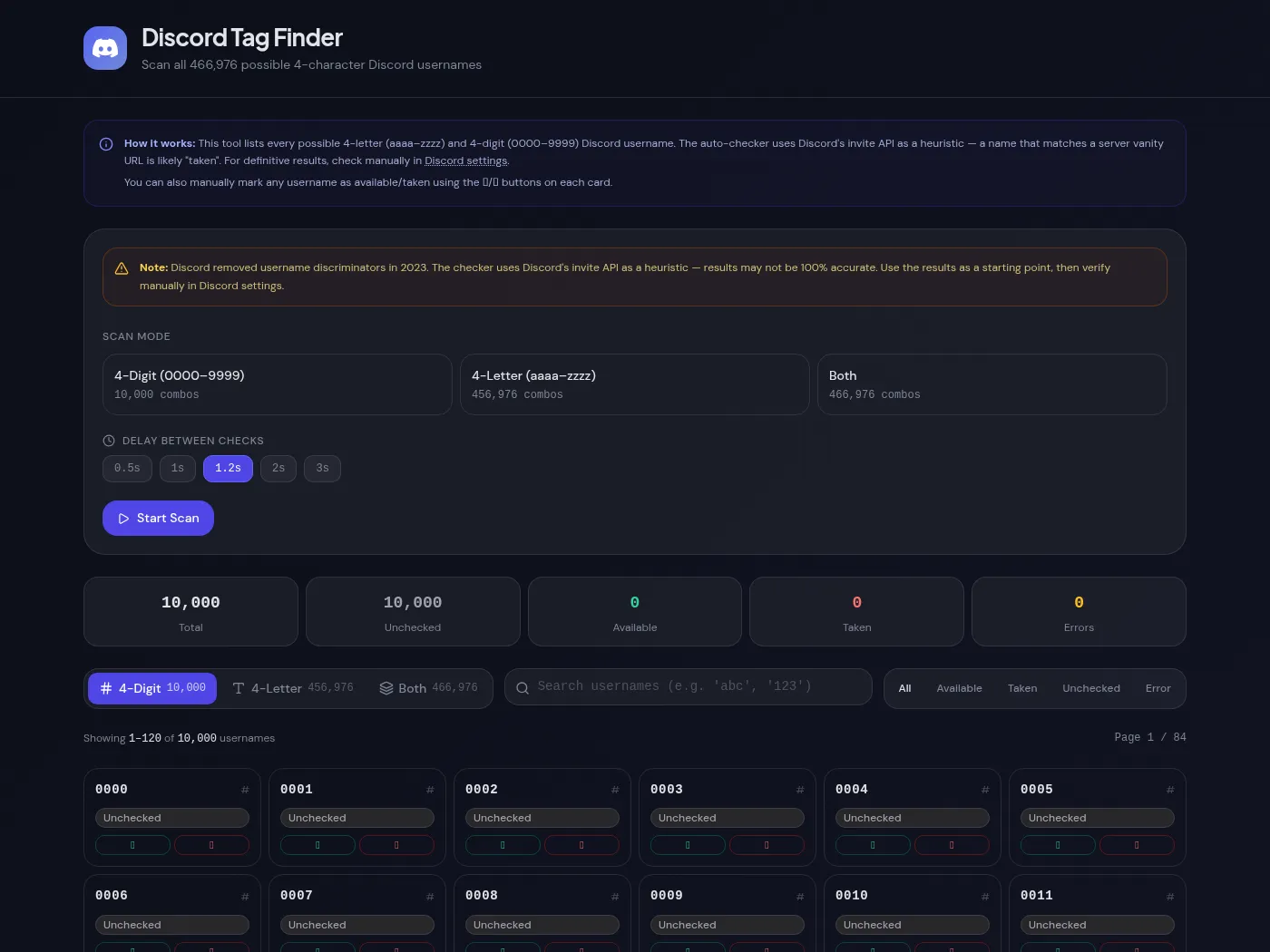Discord Tag Finder