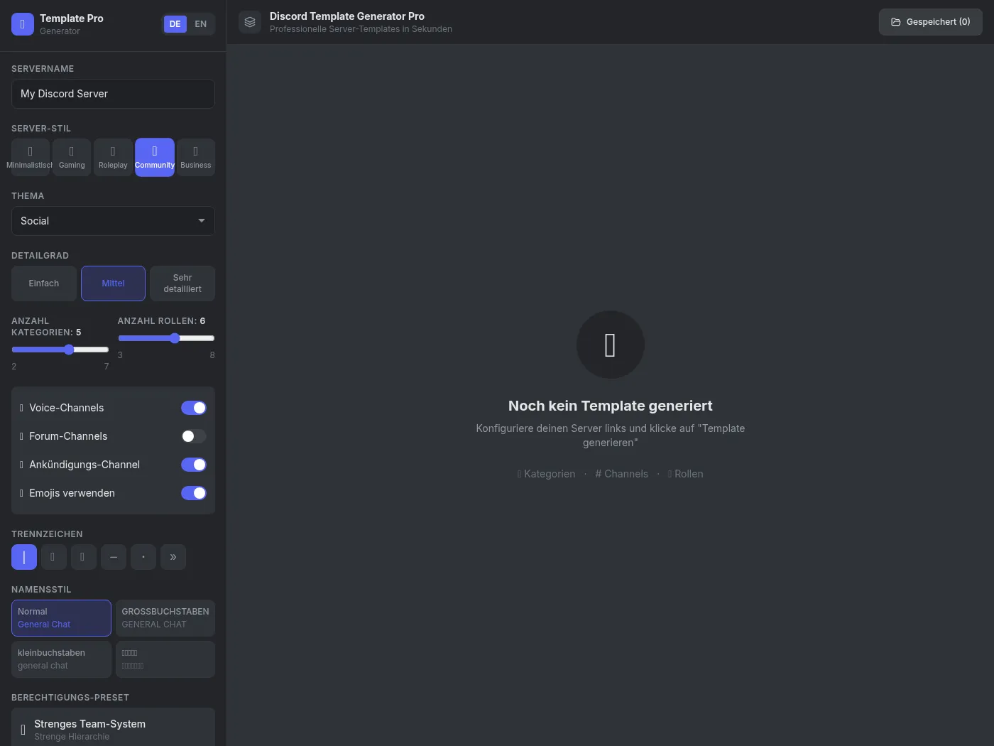Discord Template Pro