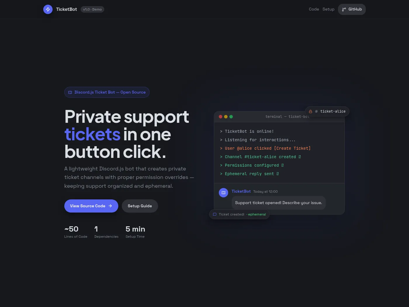 Discord Ticket Bot