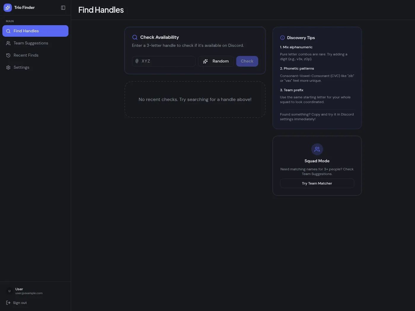 Discord Trio Finder