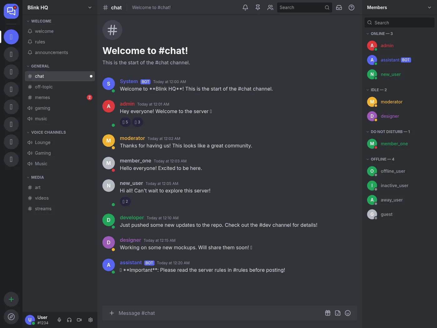 Replica Discord UI