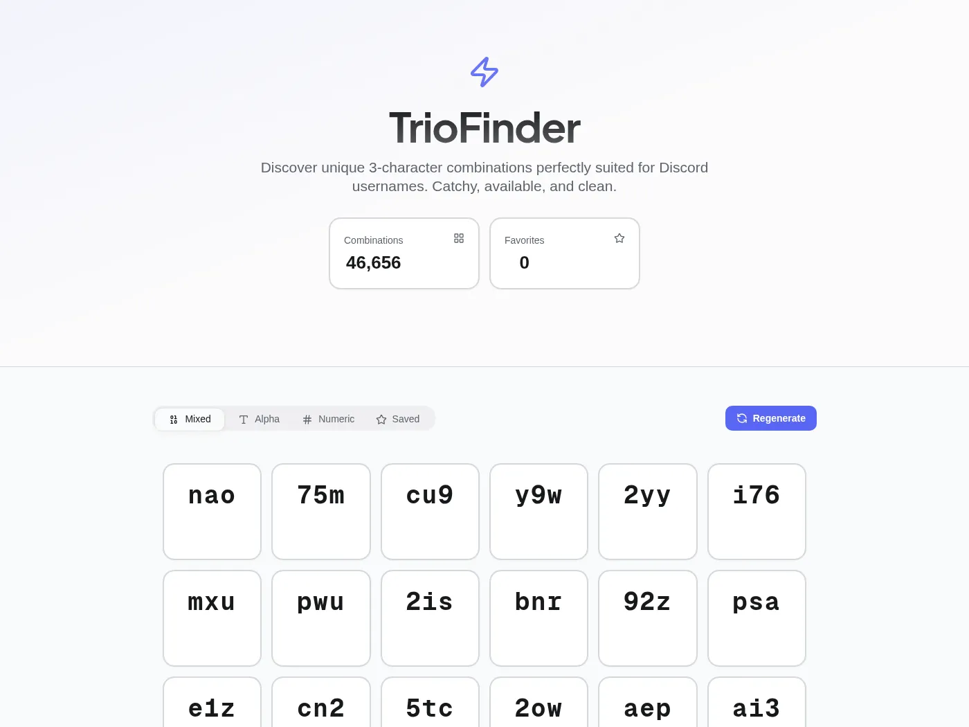Discord Username Trio Finder