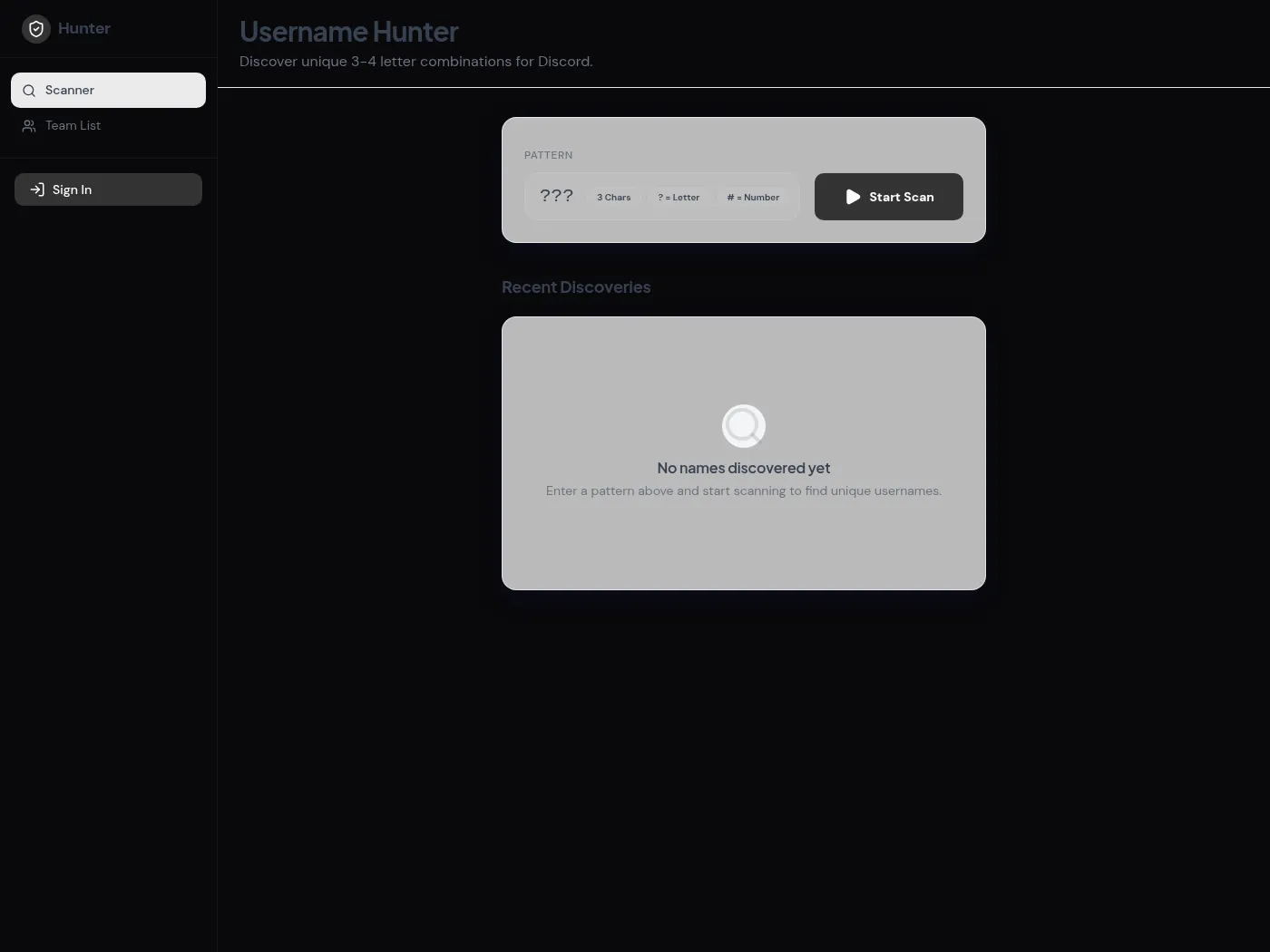 Discord 3-Letter Finder