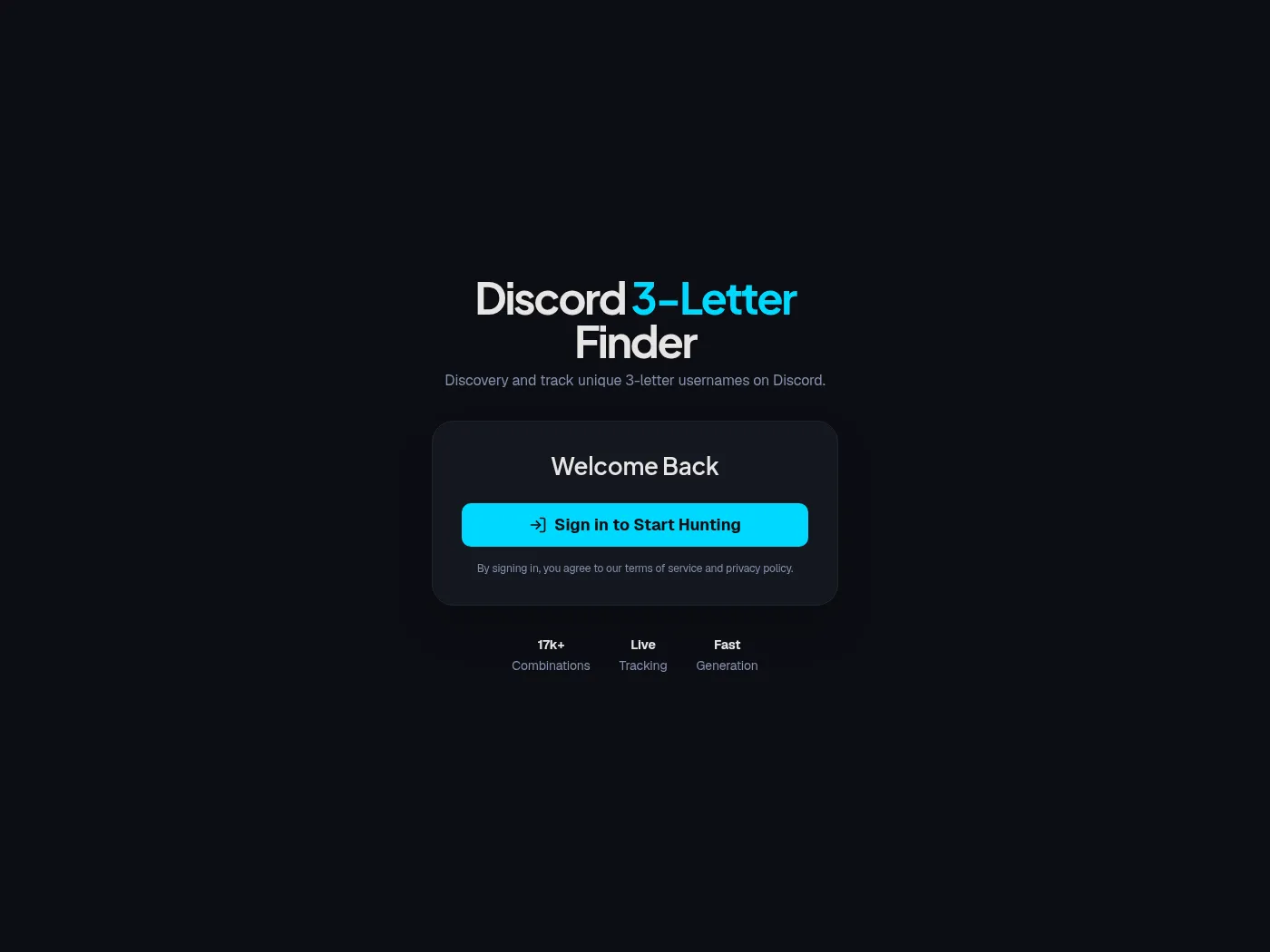 Discord 3-Letter Finder